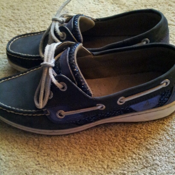 Sperry | Shoes | Navy Blue Sequin Sperry | Poshmark